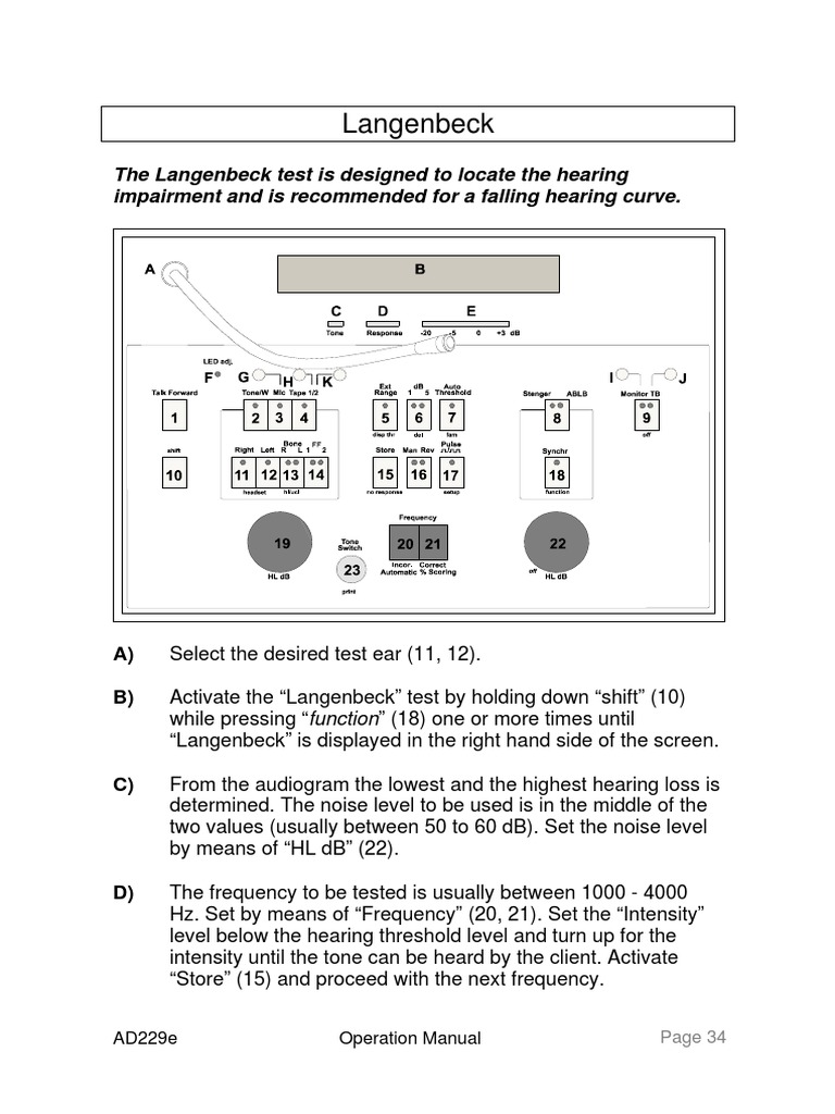 AD229e Operation Manual P8 | PDF | Otorhinolaryngology | Audiology