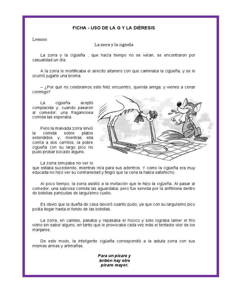 Ficha - Uso de La G y La Dieresis | PDF