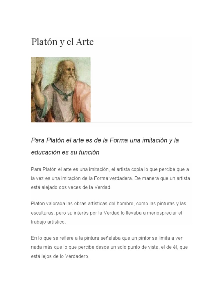 Platón y El Arte y Aristoteles TEORIA DEL ARTE, CLASE 3 SEM2 | PDF
