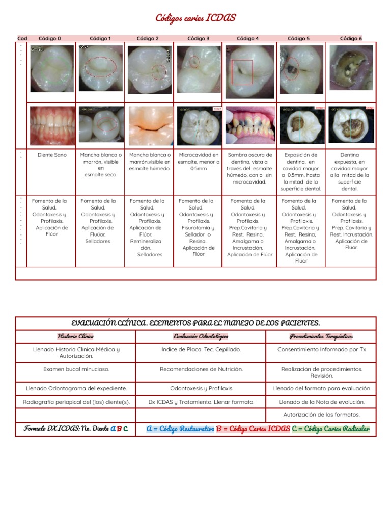 Codigos ICDAS A B C | PDF | Esmalte de dientes | Flúor