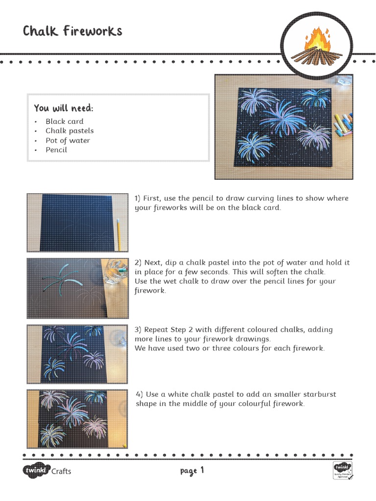 Chalk Fireworks Bonfire Night Crafts | PDF | Art | Self-Improvement