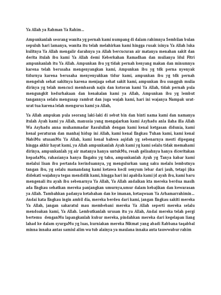 Doa Untuk Kedua Orang Tua Pdf