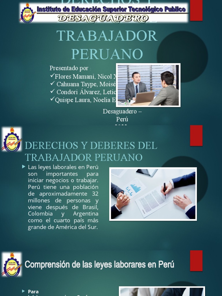 Derechos y Deberes Del Trabajador Peruano | PDF | Salario | Tiempo de ... Derechos y Deberes Del Trabajador Peruano | PDF | Salario | Tiempo de ...