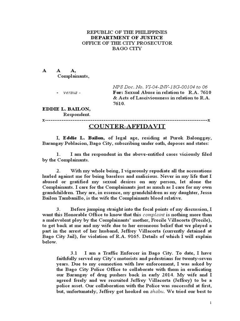 Counter Affidavit | PDF
