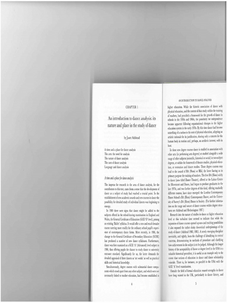 Adshead, Janet (Ed.) - Dance Analysis - Theoretical Concepts. Chapters ...