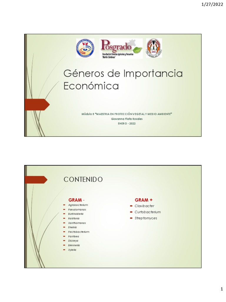 Géneros Bacterianos Fitopatológicos | PDF | Pseudomonas | Las bacterias