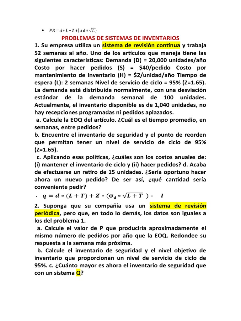 s08.s1 - Metodos Reposicion Problemas Inventarios | PDF