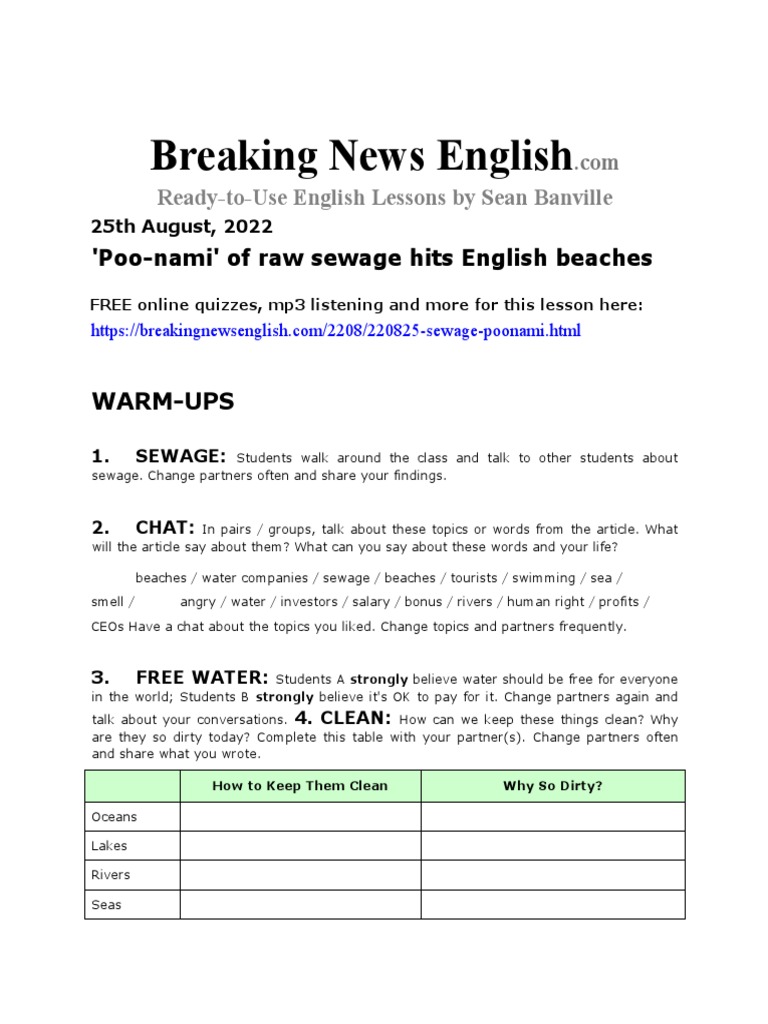 Sewage Poonami 1 | PDF
