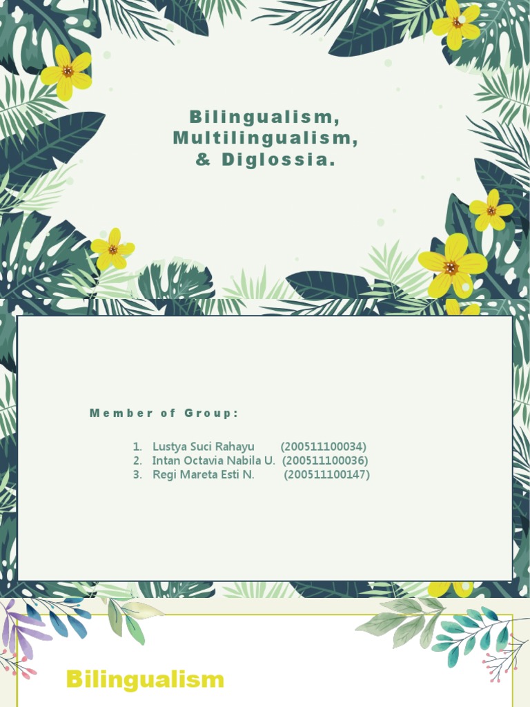 Bilingualism, Multilingualism, & Diglossia | PDF | Multilingualism | German Language