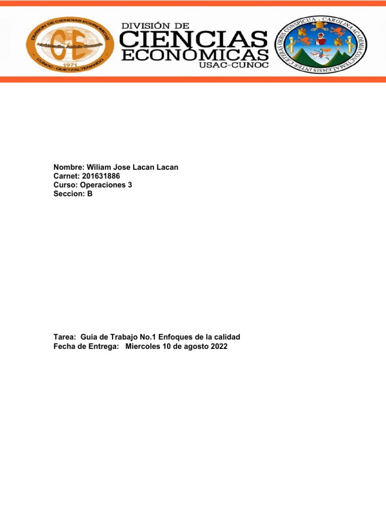Guia No 1 Enfoques de La Calidad | PDF | Calidad (comercial) | Business