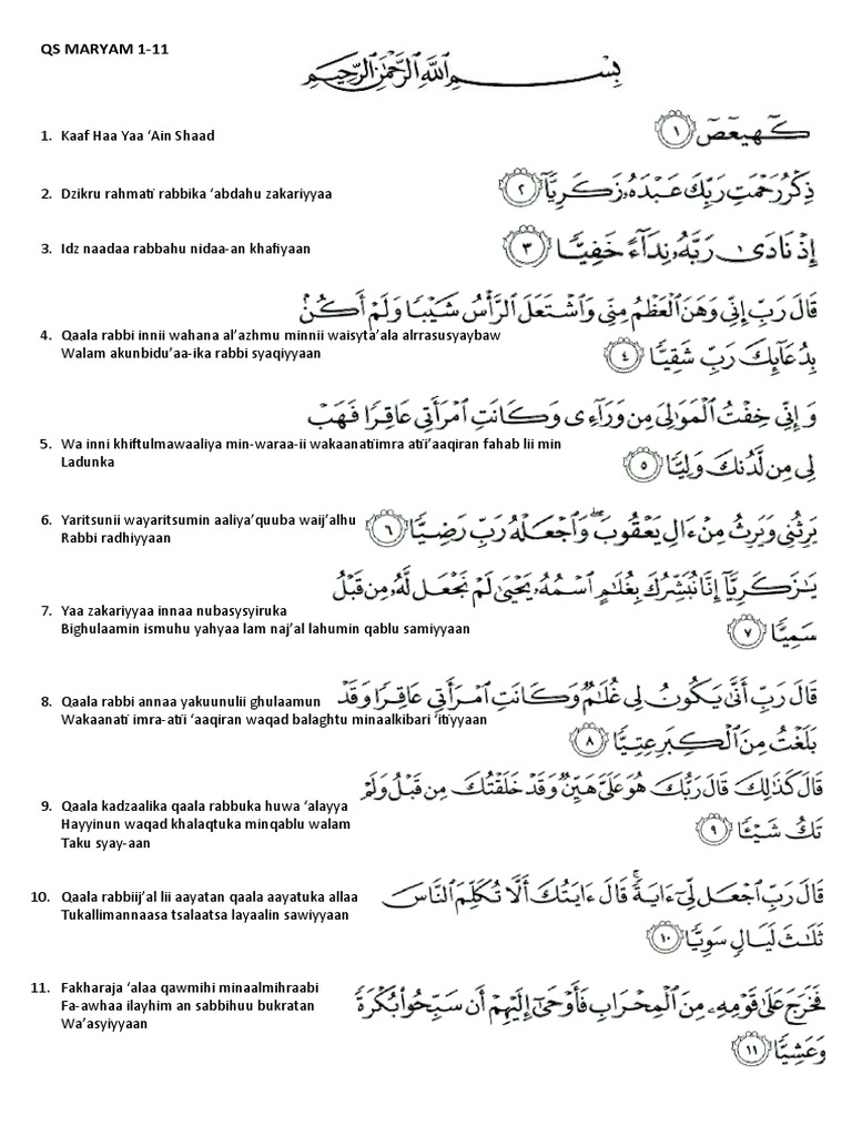 QS Maryam 1-11 | PDF