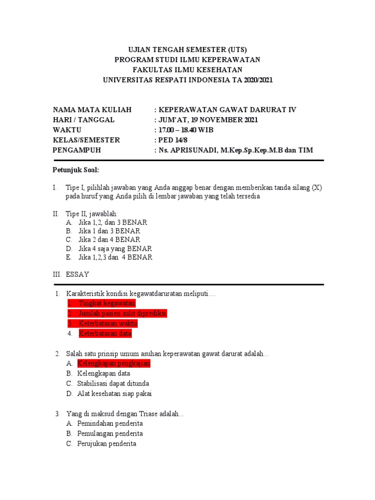 Uts Gadar IV Ped 14 1 | PDF