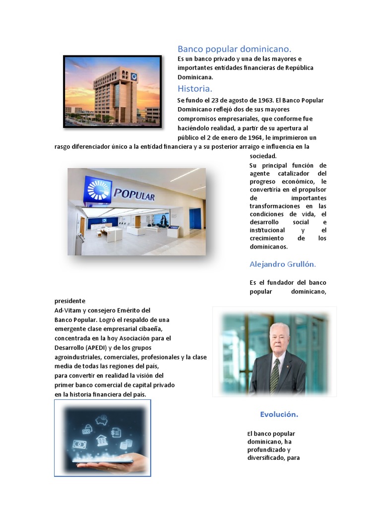 Fundador y historia del Banco Popular | PDF | Economias