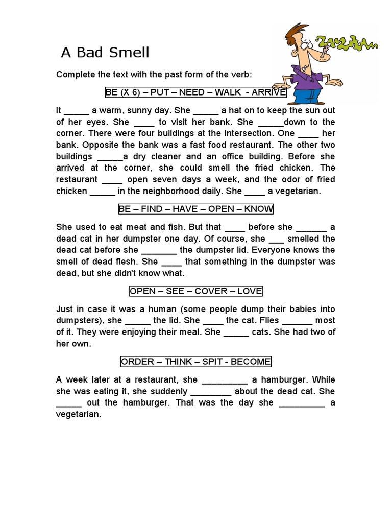 A Bad Smell Reading Comprehension Exercises - 94692 | PDF