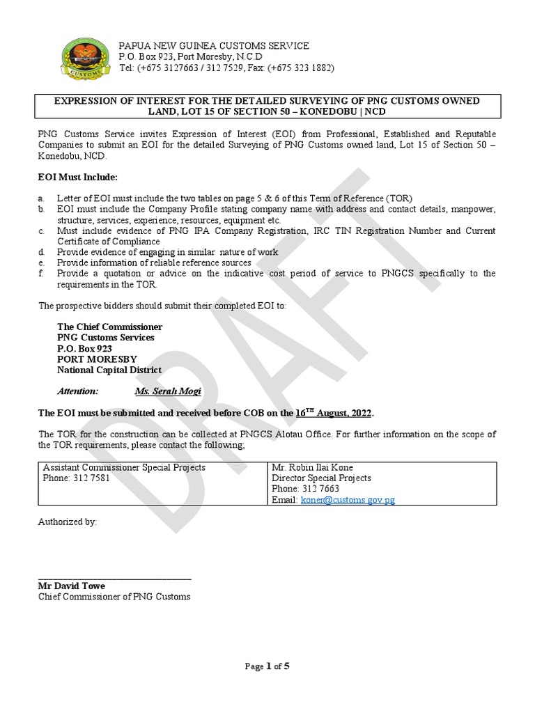 TOR Template | PDF | Surveying | Project Management