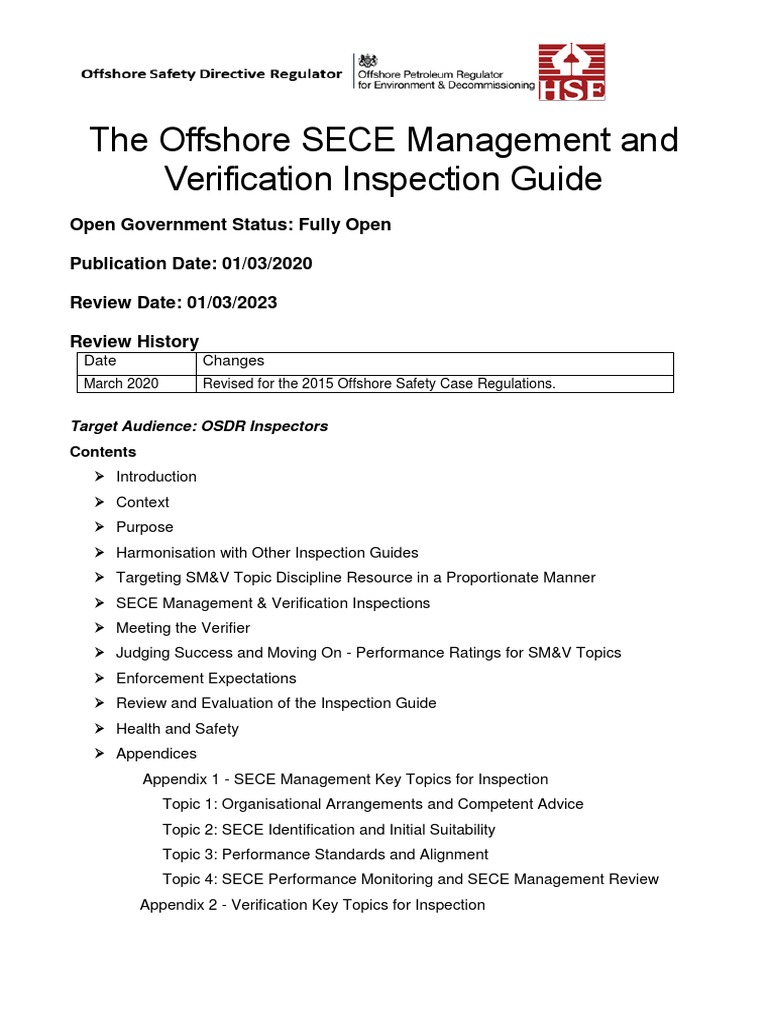 Offshore SECE Management and Verification Inspection Guide - HSE UK ...