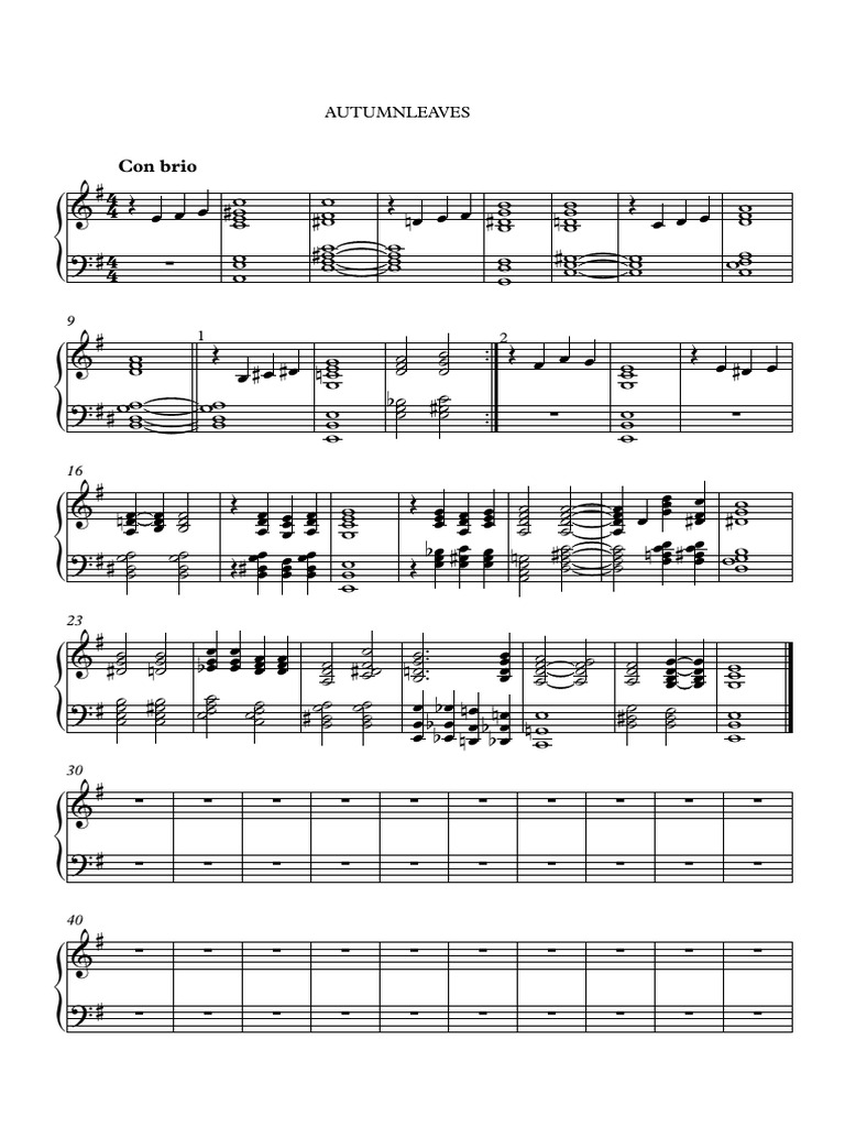 AUTUMN LEAVES - Partitura Completa | PDF