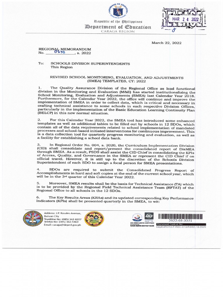 RM 0238 SMEA Templates 2022 | PDF