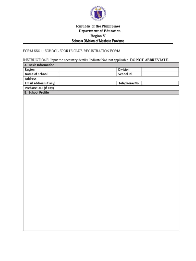 School Sports Club Registration Forms | PDF | Computing