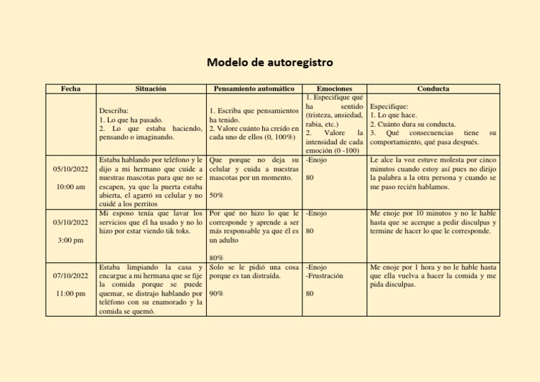 Modelo de Autoregistro | PDF Modelo de Autoregistro | PDF
