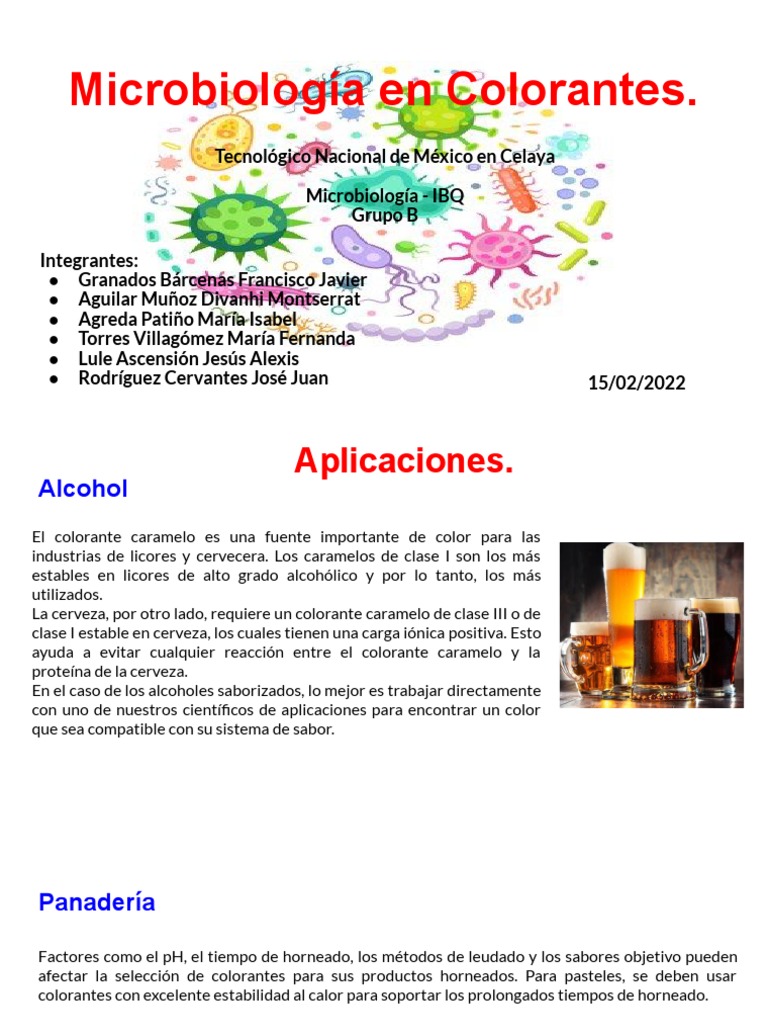 Equipo 3 - Microbiología en Colorantes | PDF | Pigmento | Alimentos