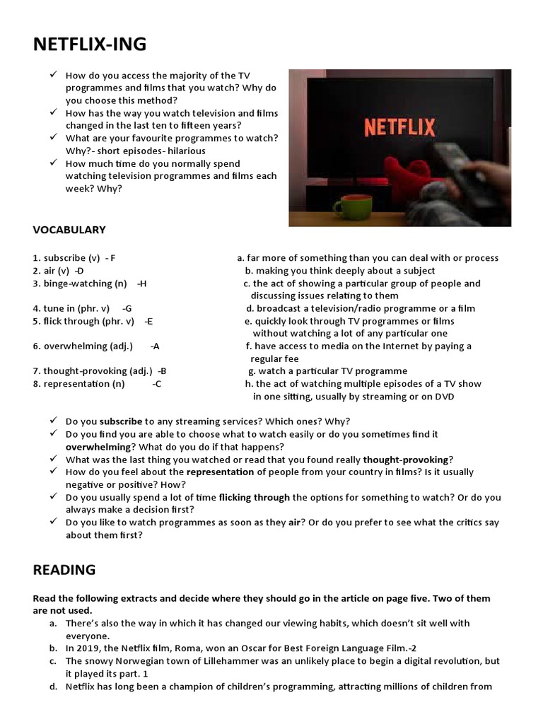 NETFLIX-ING: HOW STREAMING HAS CHANGED TV | PDF | Netflix | Communication