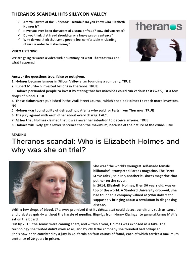 Theranos Scandal and Elizabeth Holmes Trial | PDF | Misconduct | Justice