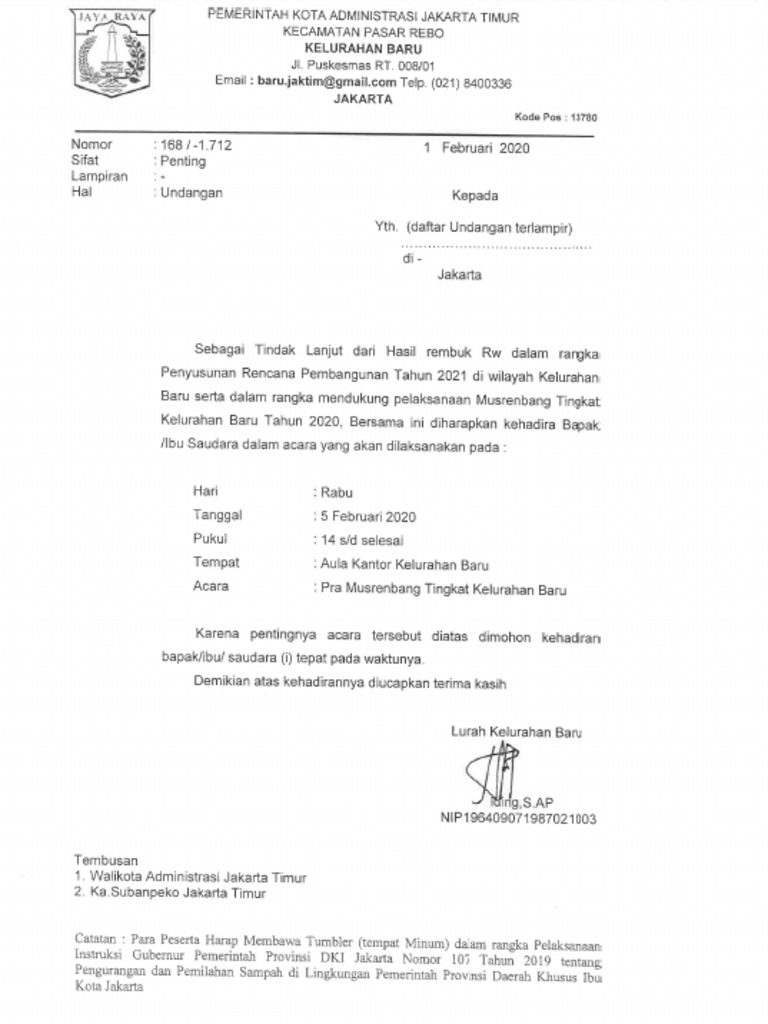 Undangan Dan DH Musrenbang | PDF