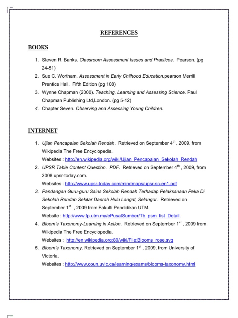 Examples of Assignment References | PDF | Travel