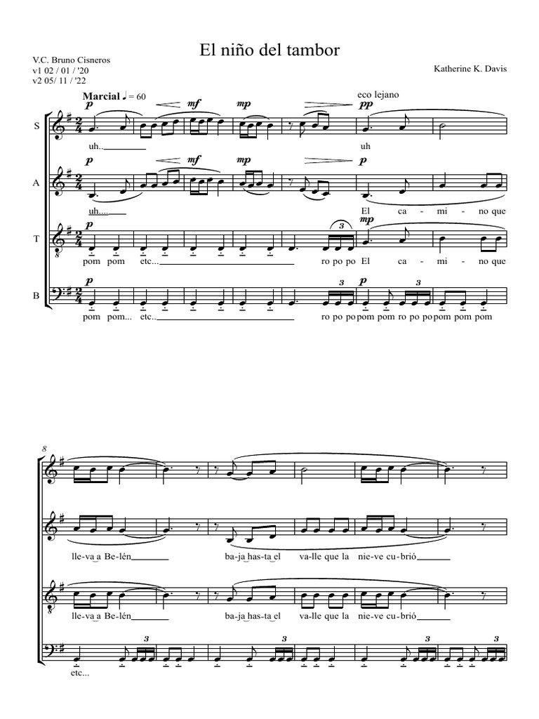 El Niño Del Tambor SATB | PDF