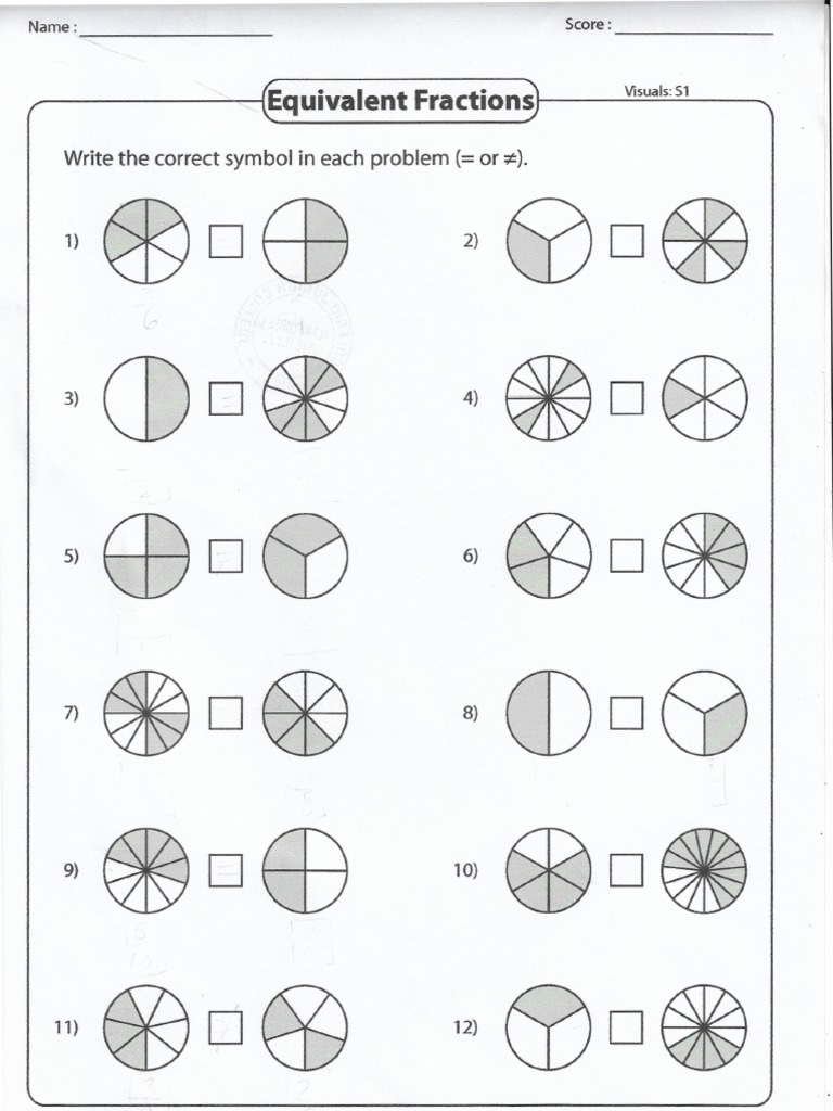 Fracciones Equivalentes | PDF
