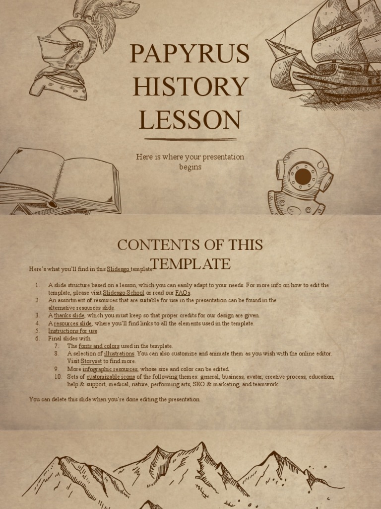 Papyrus History Lesson - by Slidesgo | PDF