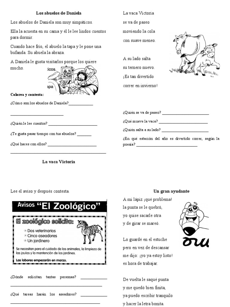 Lecturas Cortas y Bonitas para Niños | PDF | Organismos