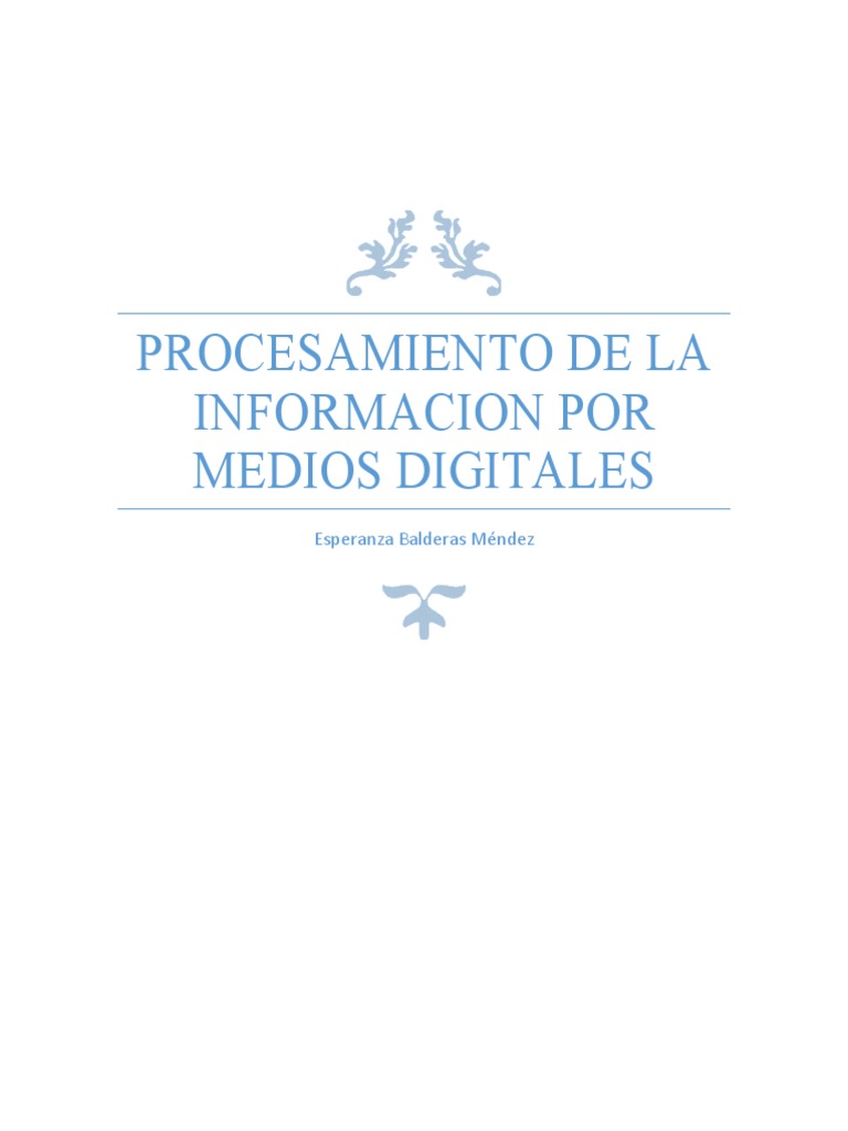 Procesamiento de Informacion Por Medios Digitales | PDF