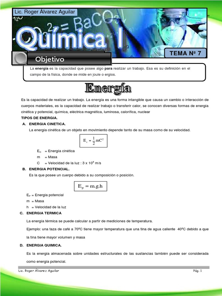 Energia. | PDF | Masa | Energía potencial