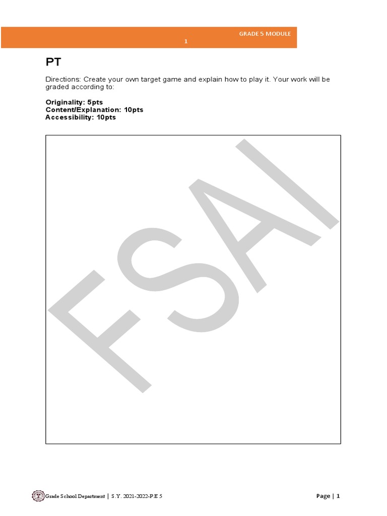 PT 1 Target Games | PDF