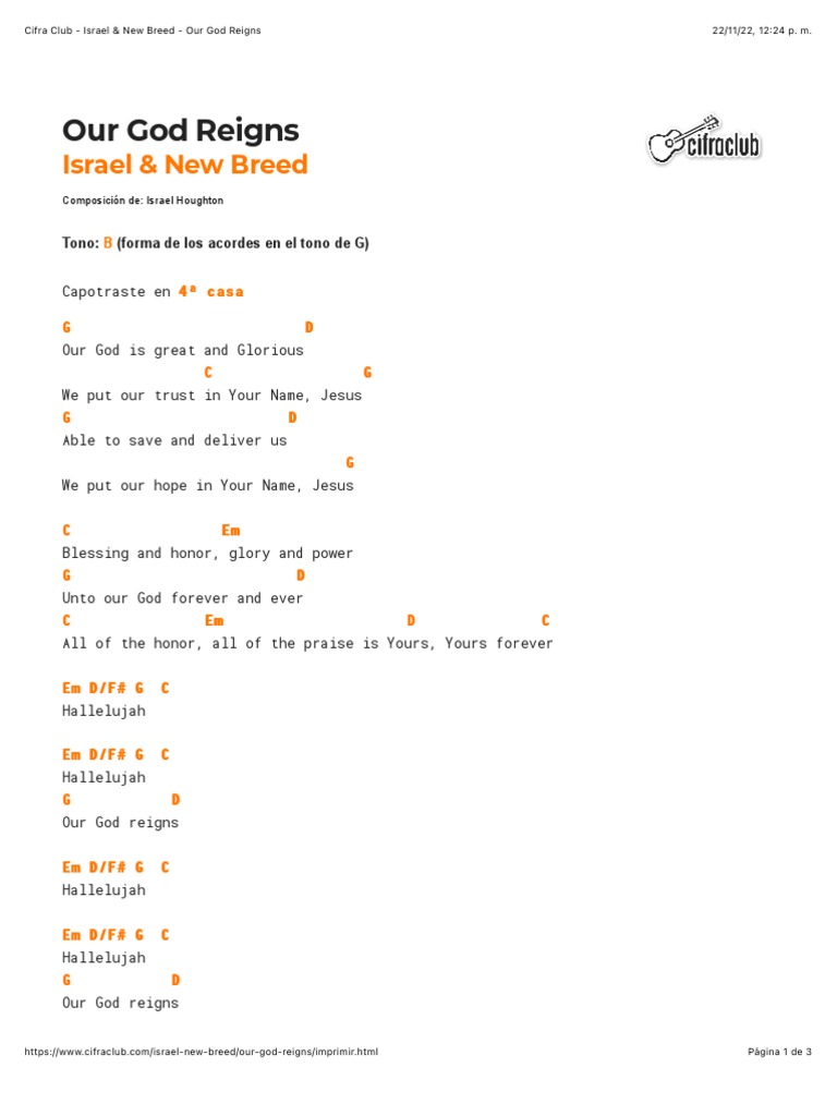 Our God Reigns Chords & Lyrics | PDF | Abrahamic Religions | Religious ...