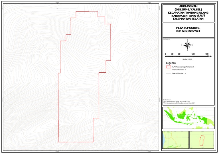 Peta Topografi IUP Adriansyah Kalimantan | PDF