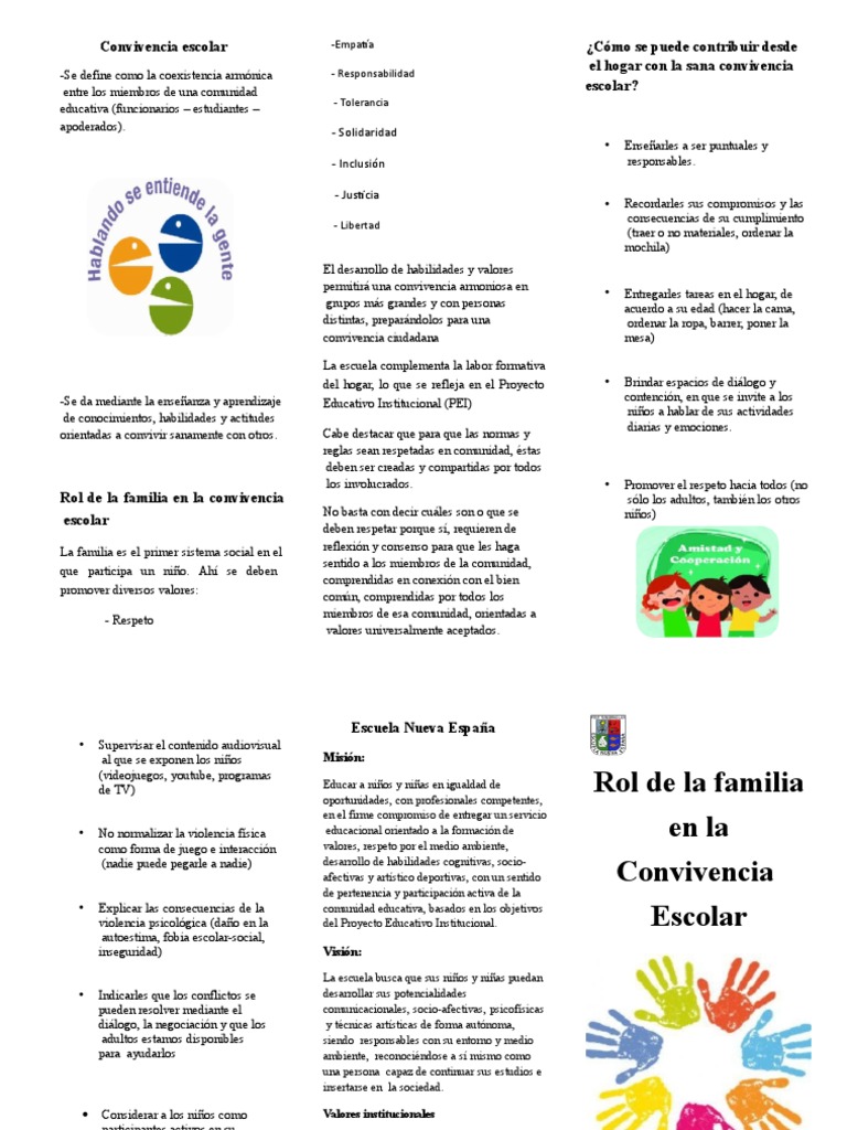 Triptico Convivencia | PDF | Cognición