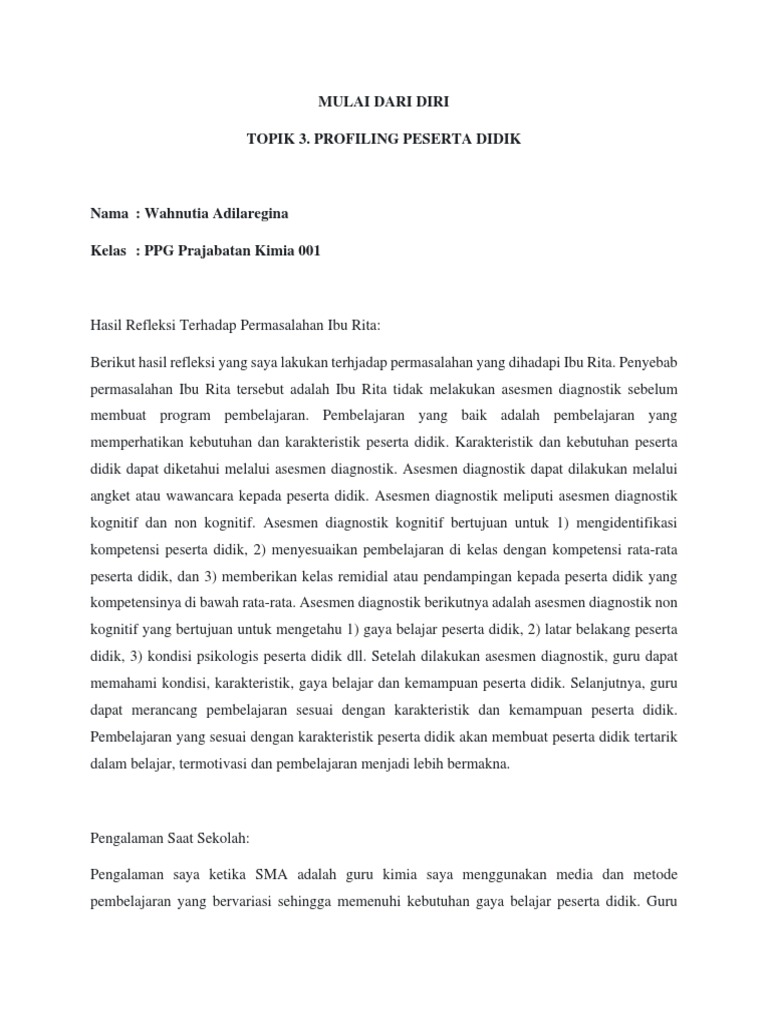 Mulai Dari Diri - Topik 3 | PDF