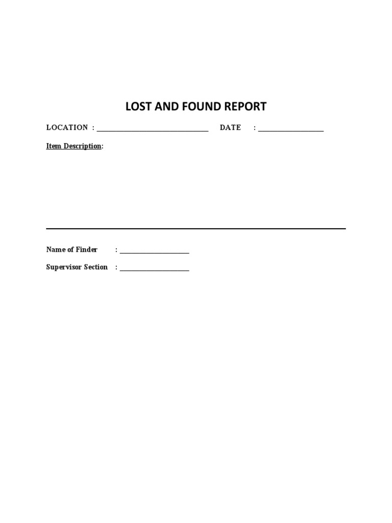 Lost and Found Report | PDF