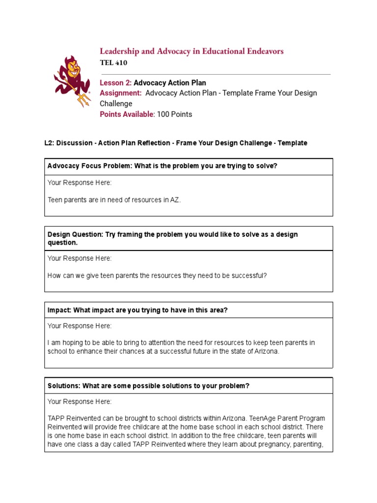 l2 - Assignment Advocacy Action Plan - Frame Your Design Challenge ...