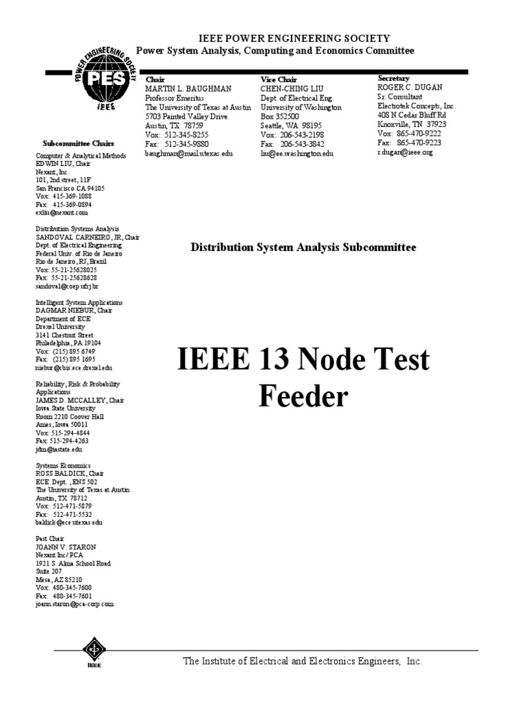 IEEE 13 Node Test Feeder | PDF