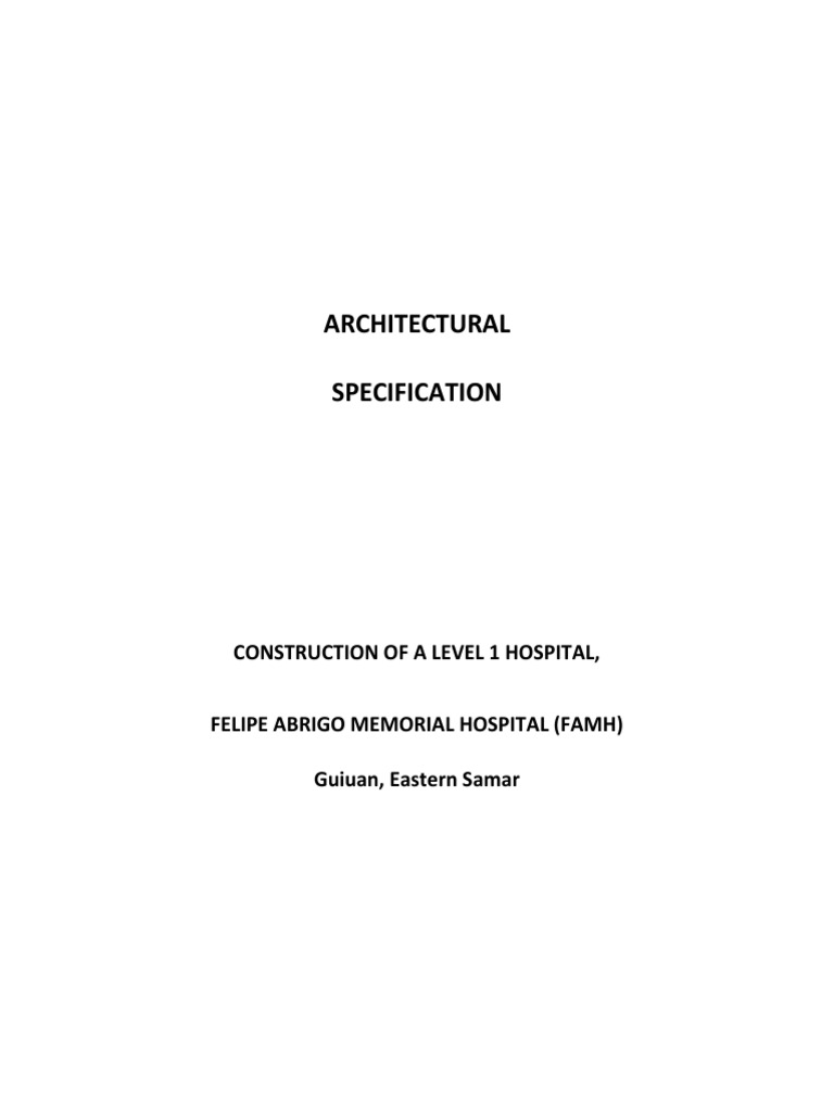 02-Architectural Specification | PDF | Concrete | Ac Power Plugs And Sockets