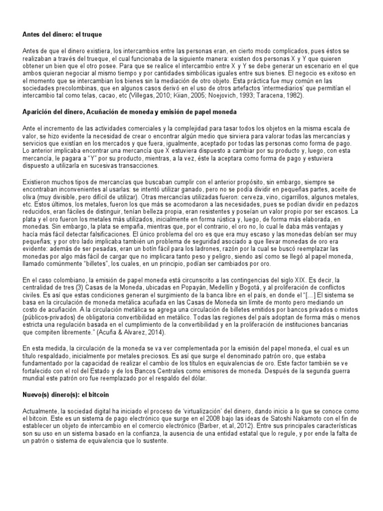 Historia Del Dinero | PDF | Dinero | Monedas