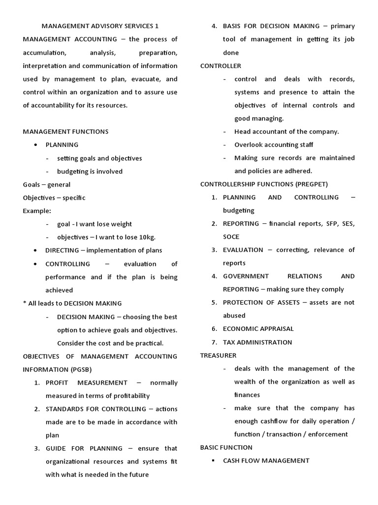 Management Accounting Overview | PDF