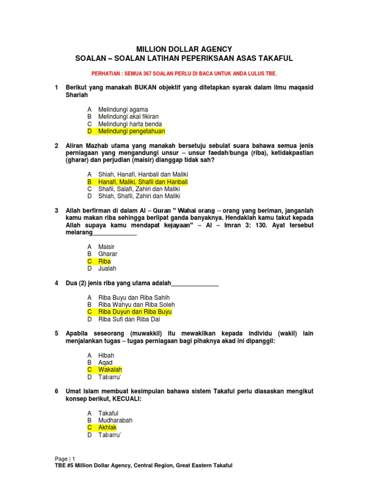 Soalan Latihan Tbe | PDF