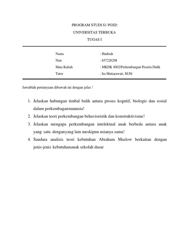 Tugas Tutorial 1 MKDK 4002 | PDF