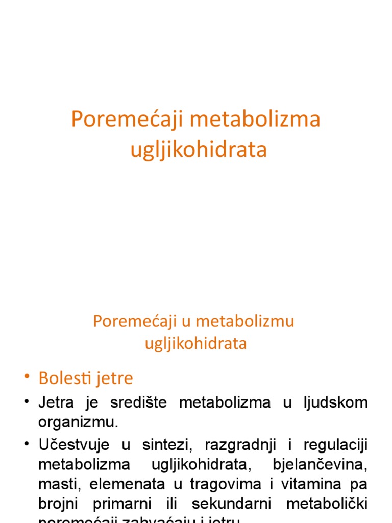 Poremećaji Metabolizma Ugljikohidrata | PDF