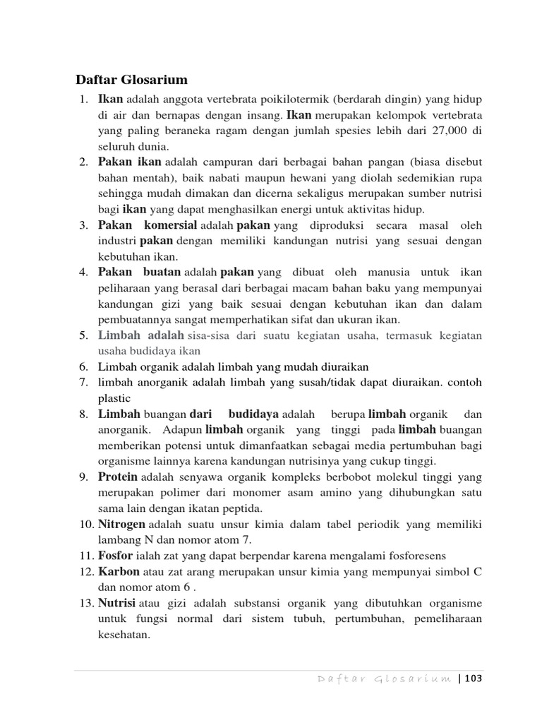 Daftar Glosarium | PDF